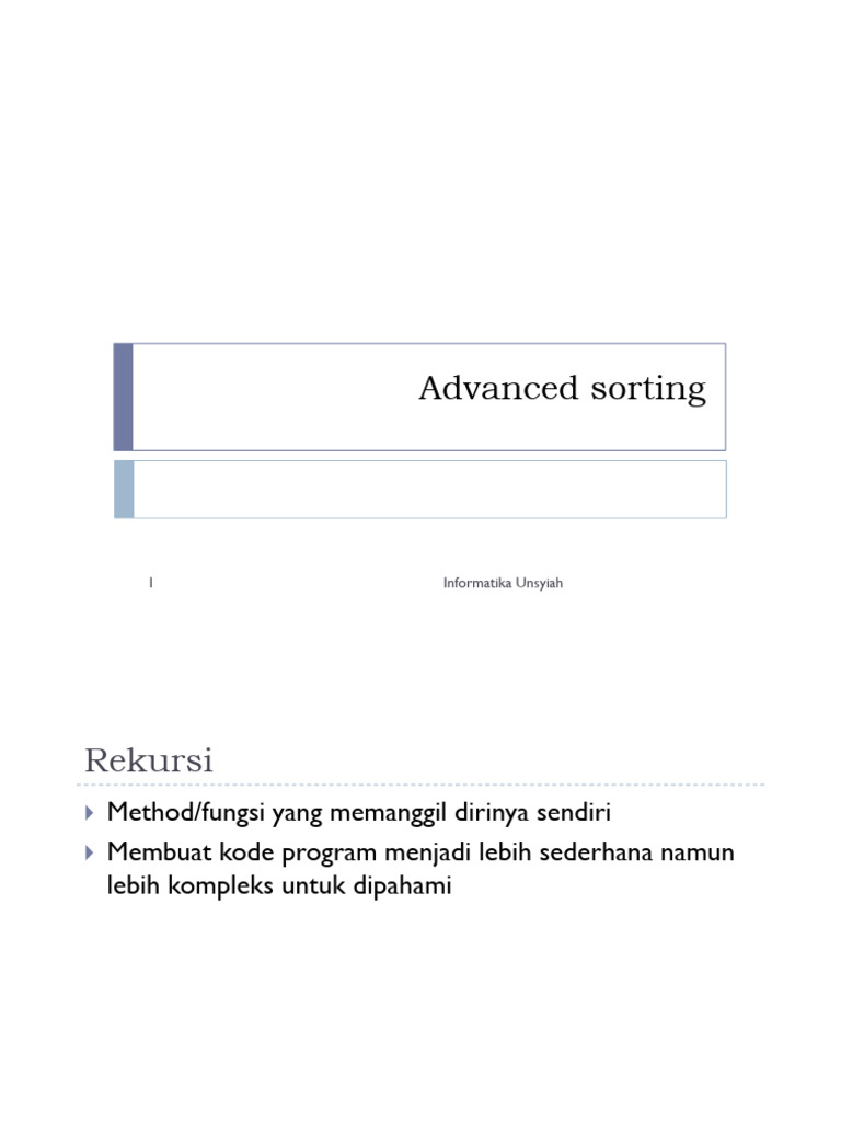 Rekursi dan Merge Sort | PDF