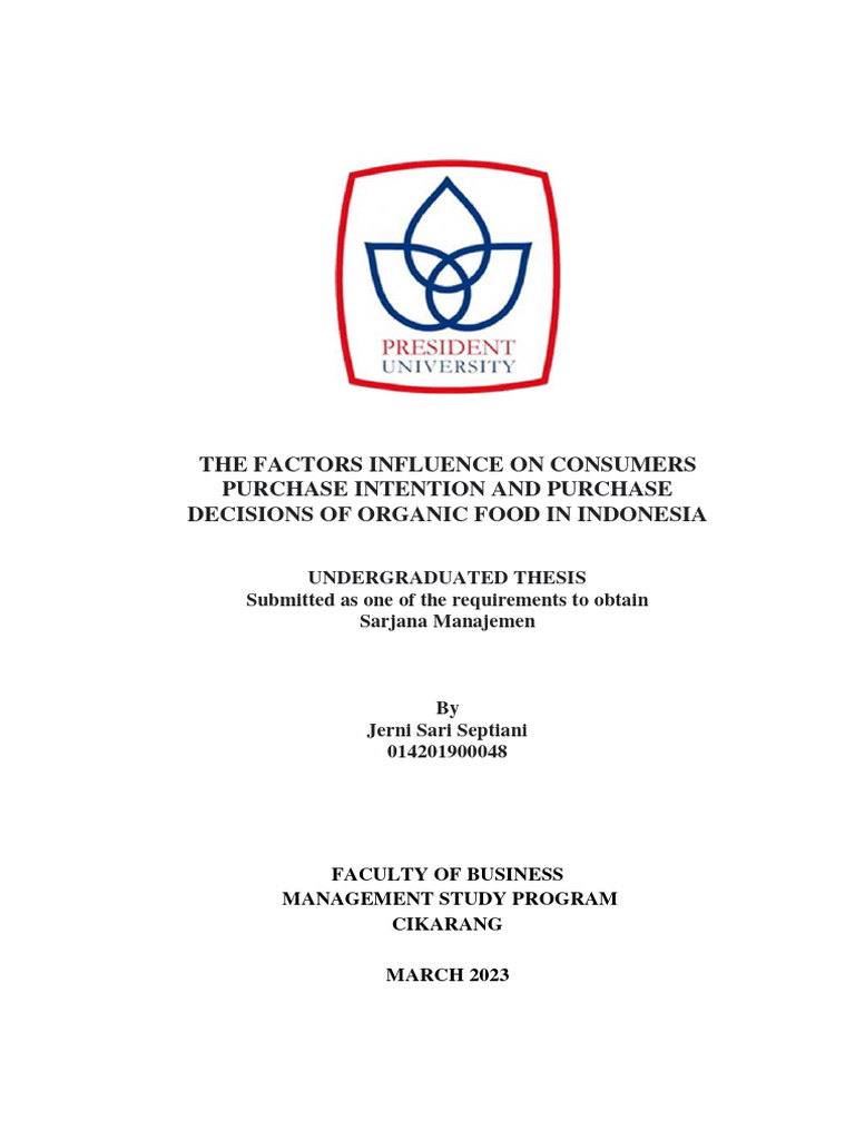 Final Thesis Draft Jerni | PDF | Organic Foods | Organic Farming