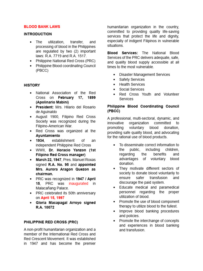 Blood Bank Laws | PDF | Blood Donation | Blood Transfusion