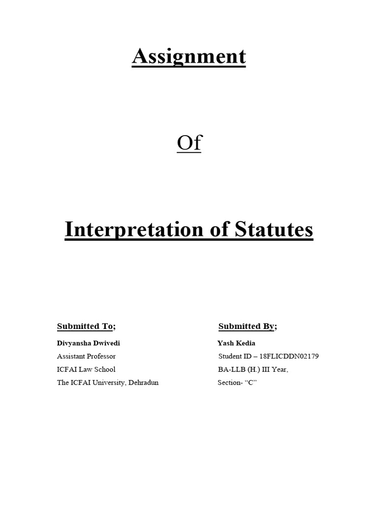 Ios Assignment Pdf Constitution Statutory Interpretation