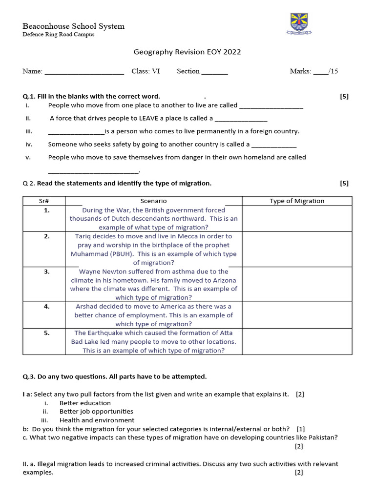 Geography and History Revision EOY 2022 | PDF