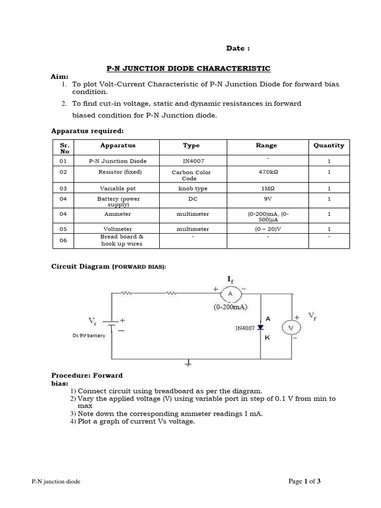 PN Junction Diode | PDF | P–N Junction | Diode