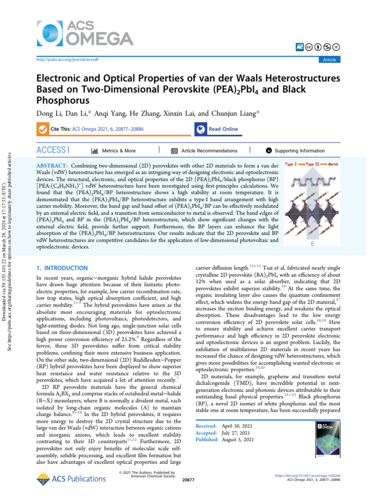 Electronic and Optical Properties of Van Der Waals Heterostructures ...