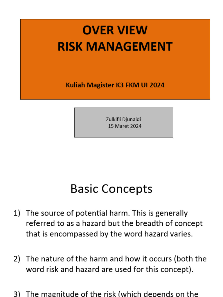 OVER VIEW Risk Management 2024 MK3 | Download Free PDF | Risk | Risk ...
