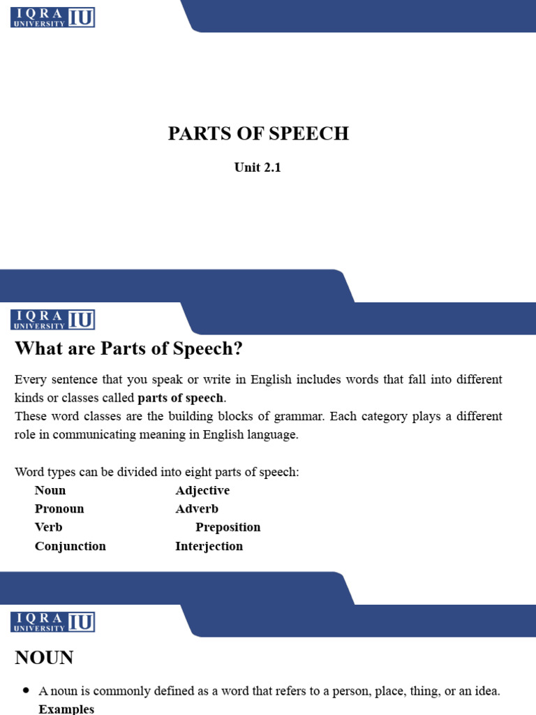 Unit 2.1-Parts of Speech-Noun | PDF