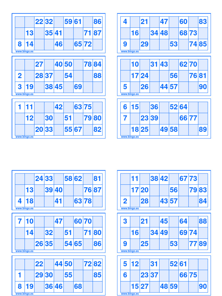 Números y combinaciones de bingo | PDF | Estilo de vida