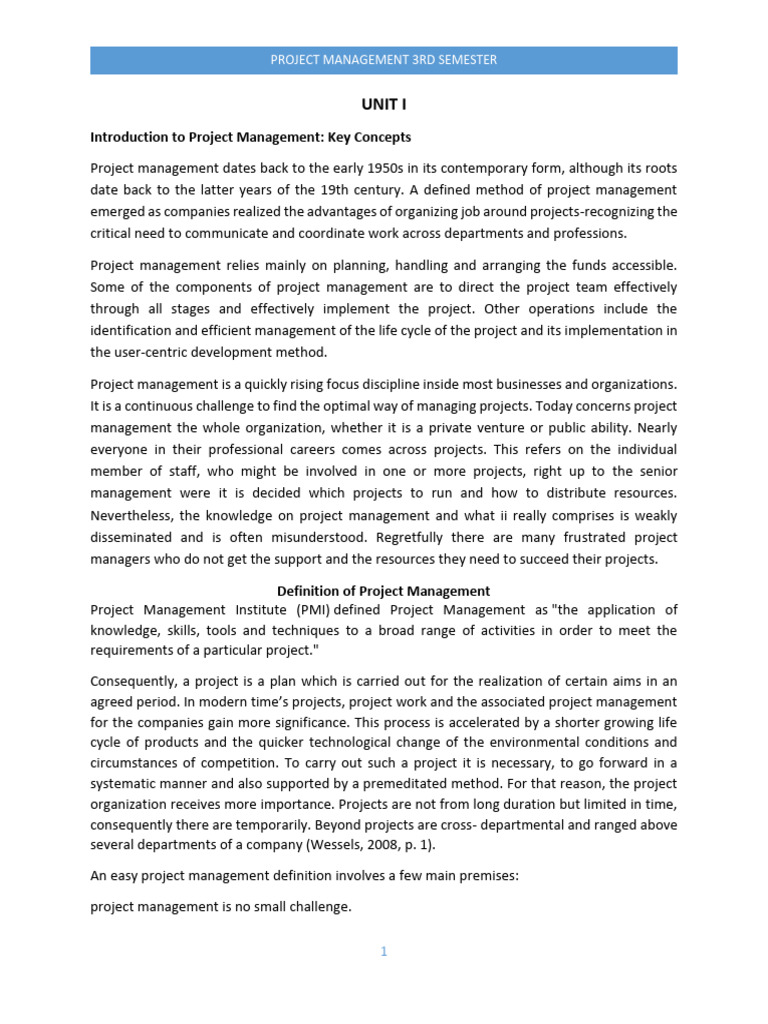 Project Management 1 | PDF | Project Management | Strategic Planning