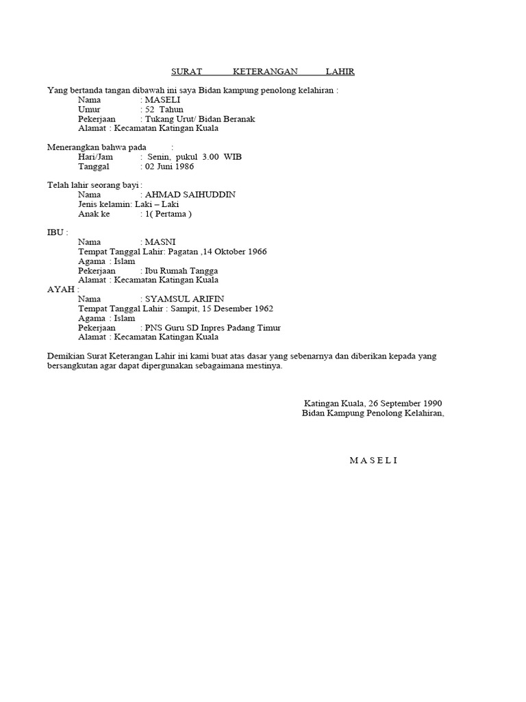 PDF Surat Keterangan Lahir Dari Dukun | PDF