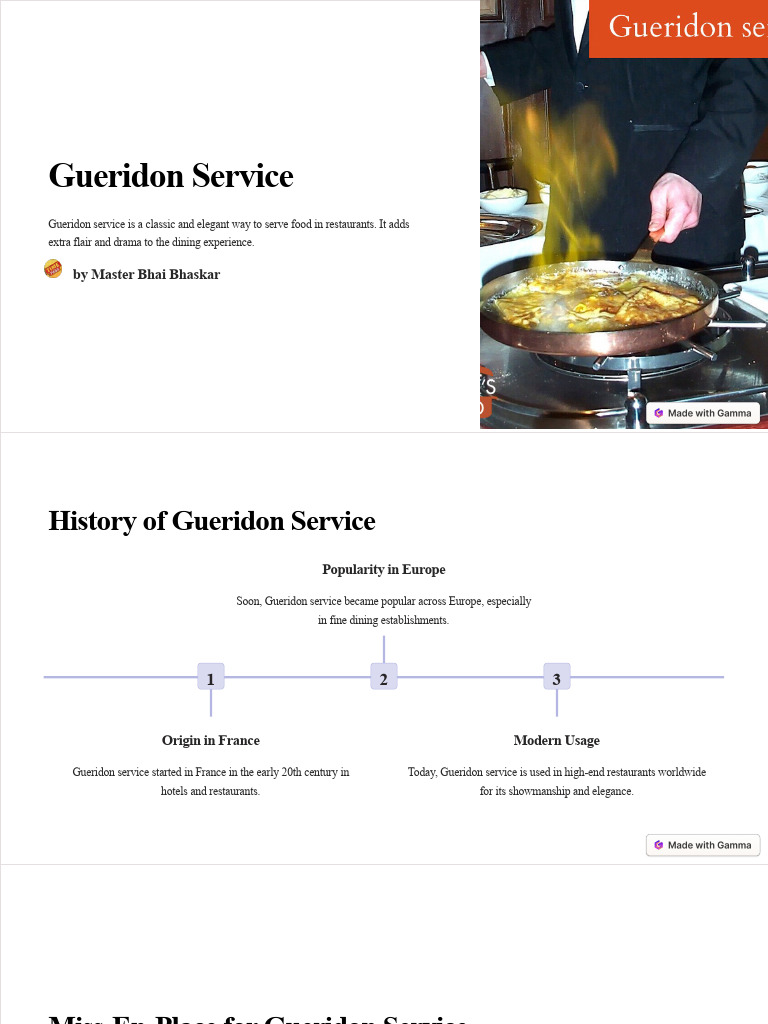 Gueridon Service | PDF | Restaurants | Western Cuisine