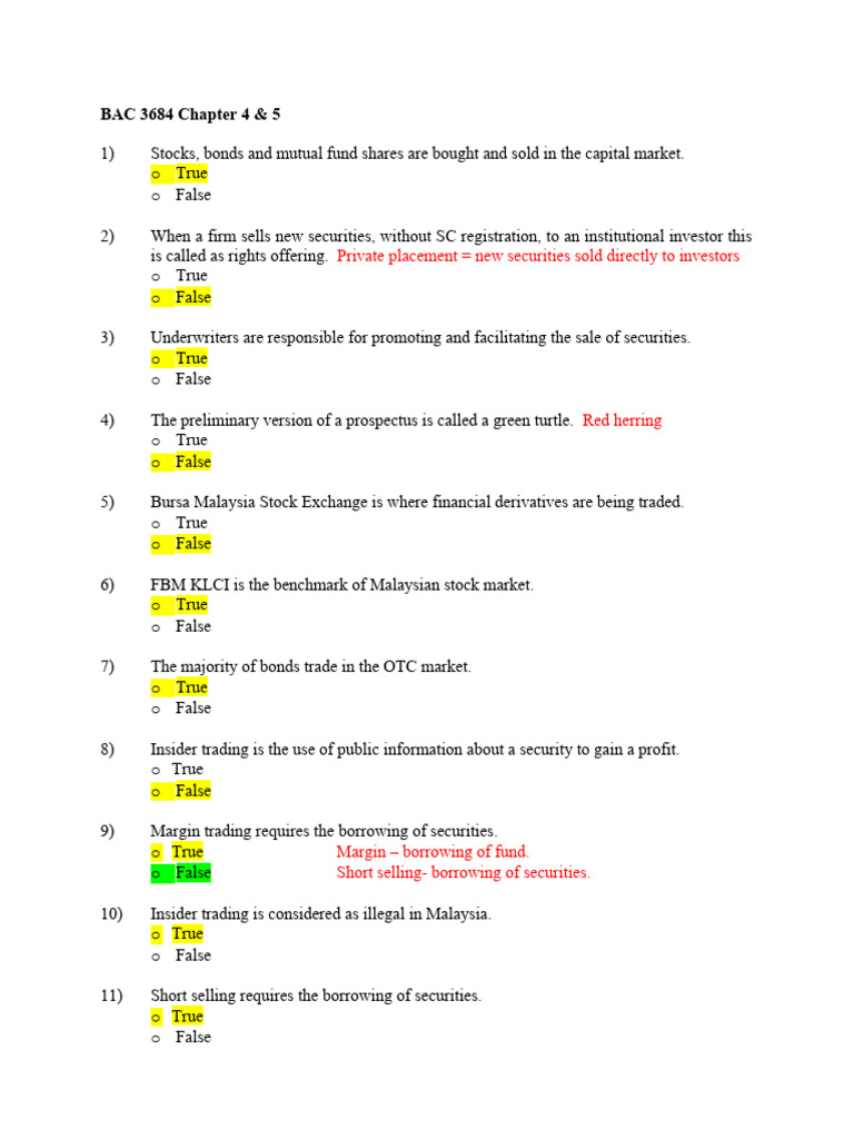 Capital Markets and Stock Fundamentals | PDF | Stocks | Securities (Finance)
