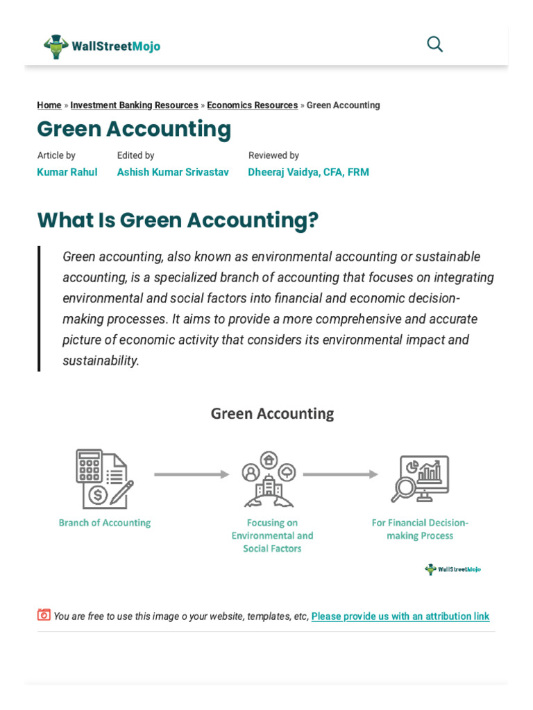 Green Accounting - What Is It, Types, Examples, Advantages | PDF | Life Cycle Assessment ...