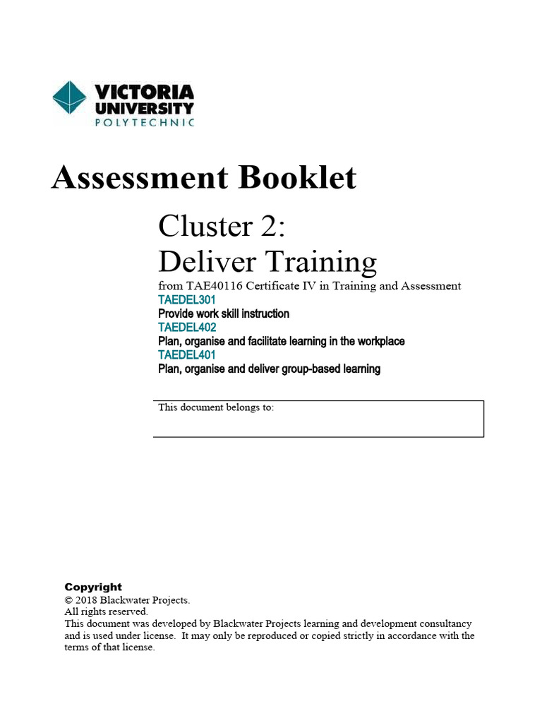 CLUSTER 2 - Assessment Booklet - v3 - Jan2020-2 | PDF | Communication ...