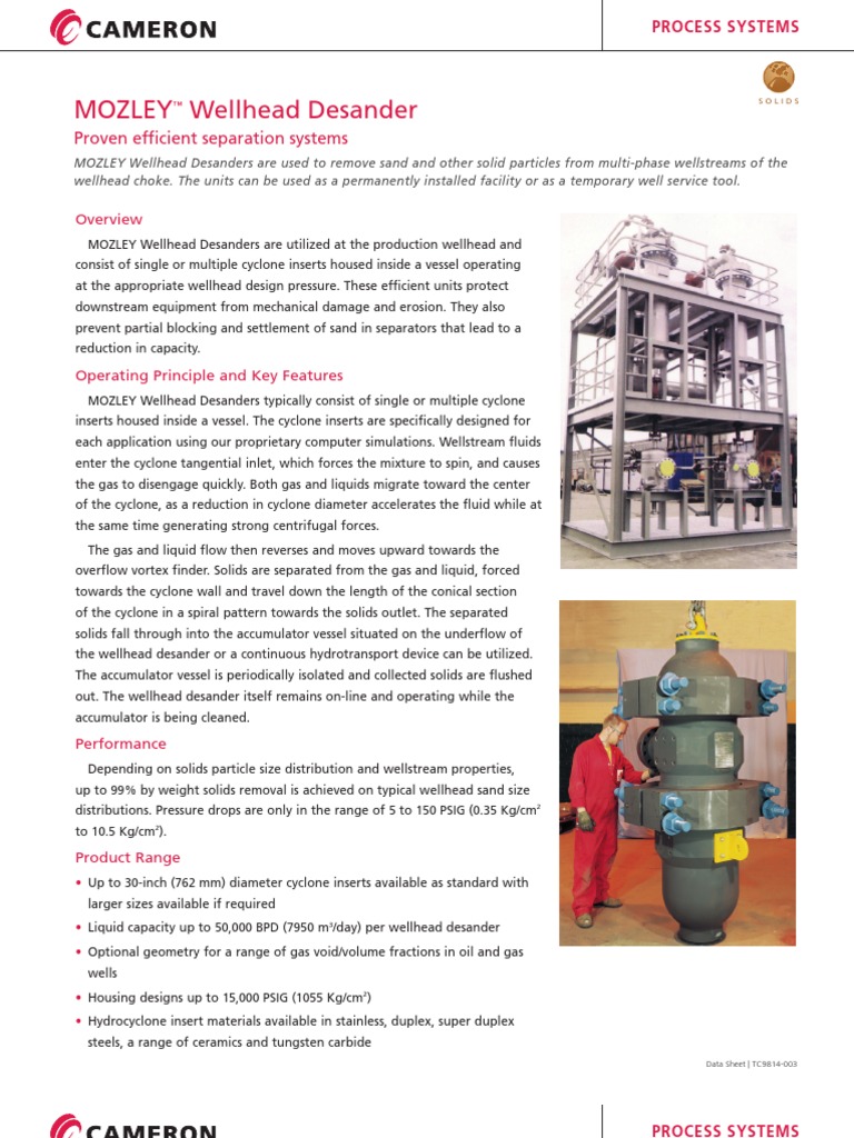MOZLEY Wellhead Desander | PDF | Chemical Engineering | Chemistry