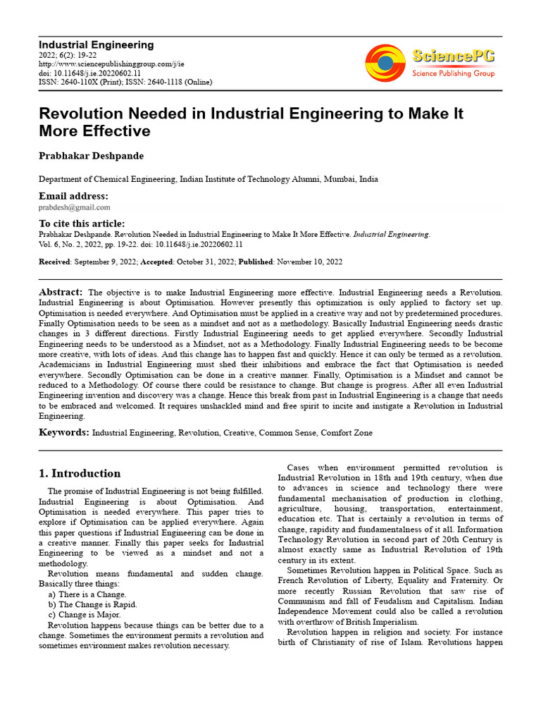 Industrial Engineering Is Lovely | PDF | Thought | Engineering