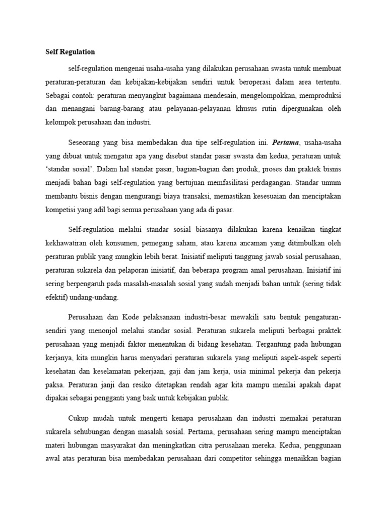 Self Regulation | PDF