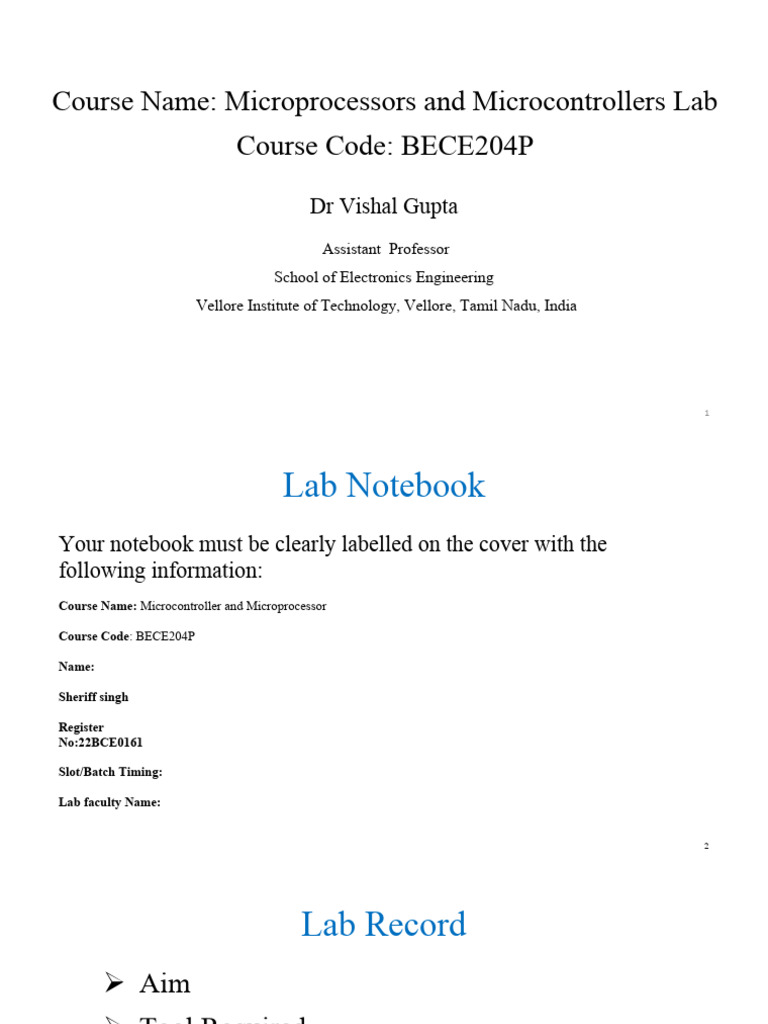 Microprocessor Lab: Assembly Programs Guide | PDF | Computer Hardware ...