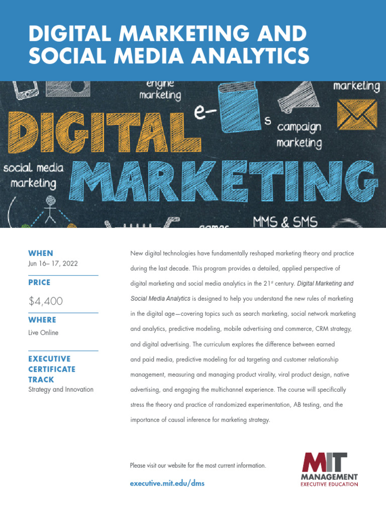 Digital Marketing And Social Media Analytics Pdf Digital Marketing Analytics