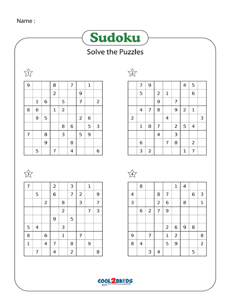 Easy Sudoku Puzzles | PDF