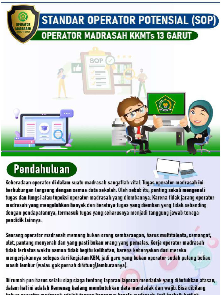 SOP Operator Madrasah KKMTs 13 Garut | PDF