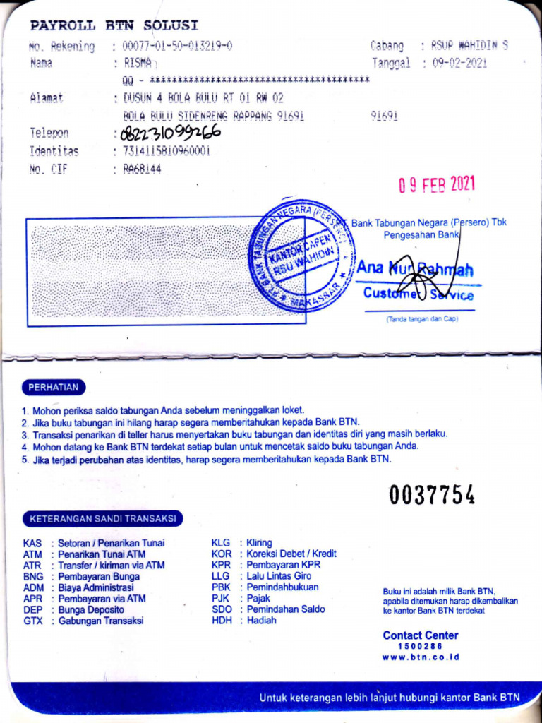 Rekening Risma | PDF