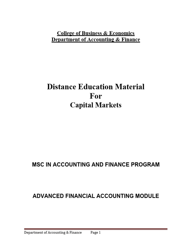 Capital Markets | PDF | Financial Markets | Banks