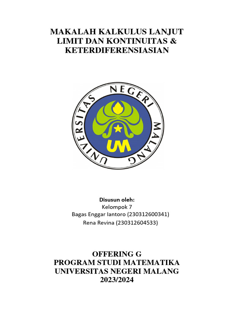Kelompok 7 Makalah Kalkulus Lanjut | PDF