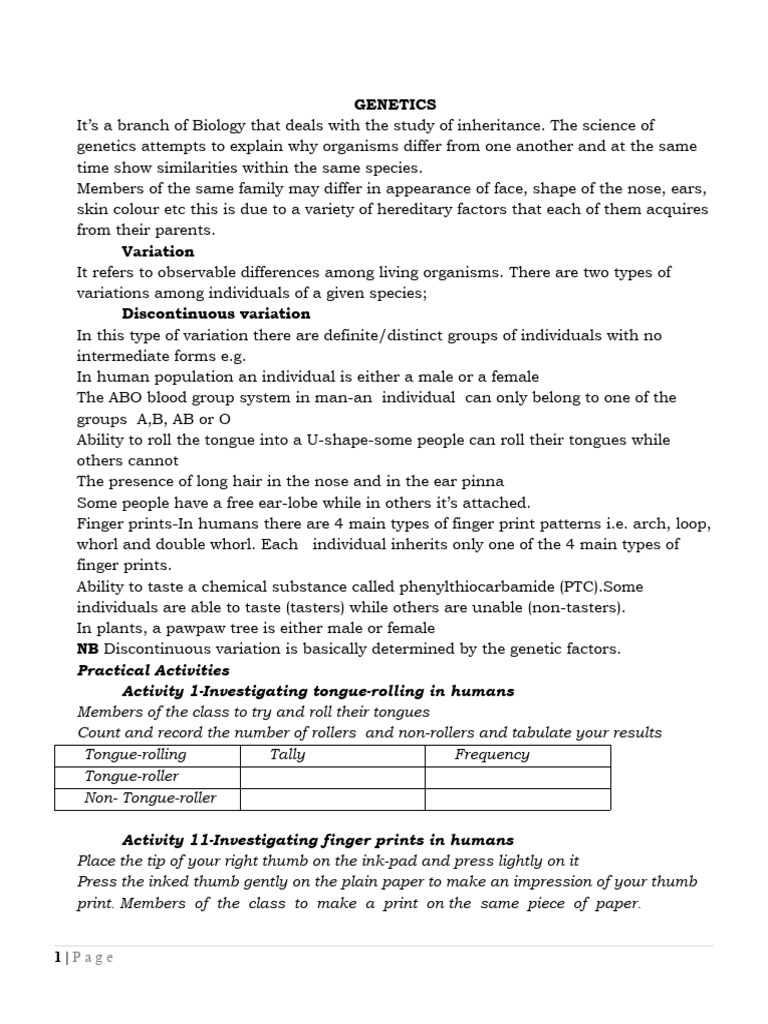 Form 4 Biology Notes Latest | PDF | Dominance (Genetics) | Genotype