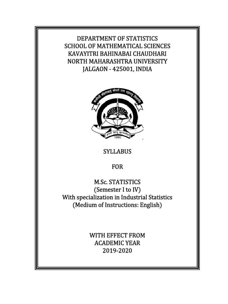 2019-20 M.Sc. Statistics (Industrial Statistics) | PDF | Eigenvalues ...