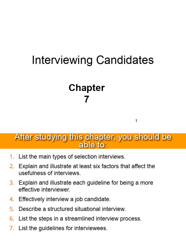 Chap 7 1 Interviewing | PDF | Interview | Job Interview