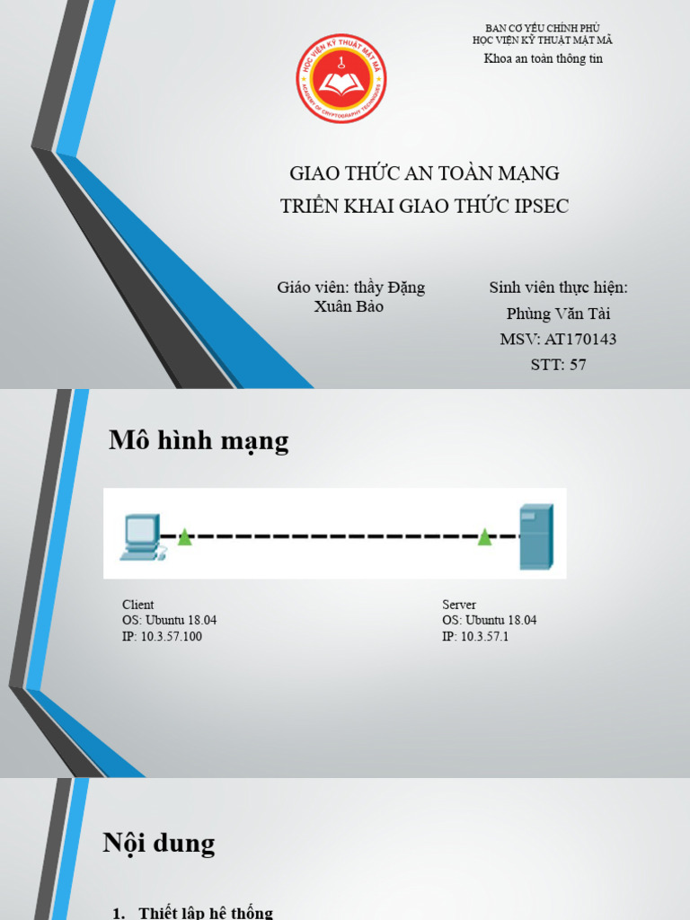Bài 03 - Triển khai giao thức IPsec | PDF
