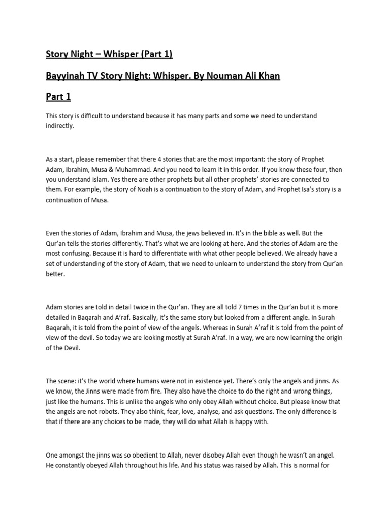 Story Night - Whispher | PDF | God In Islam | Devil