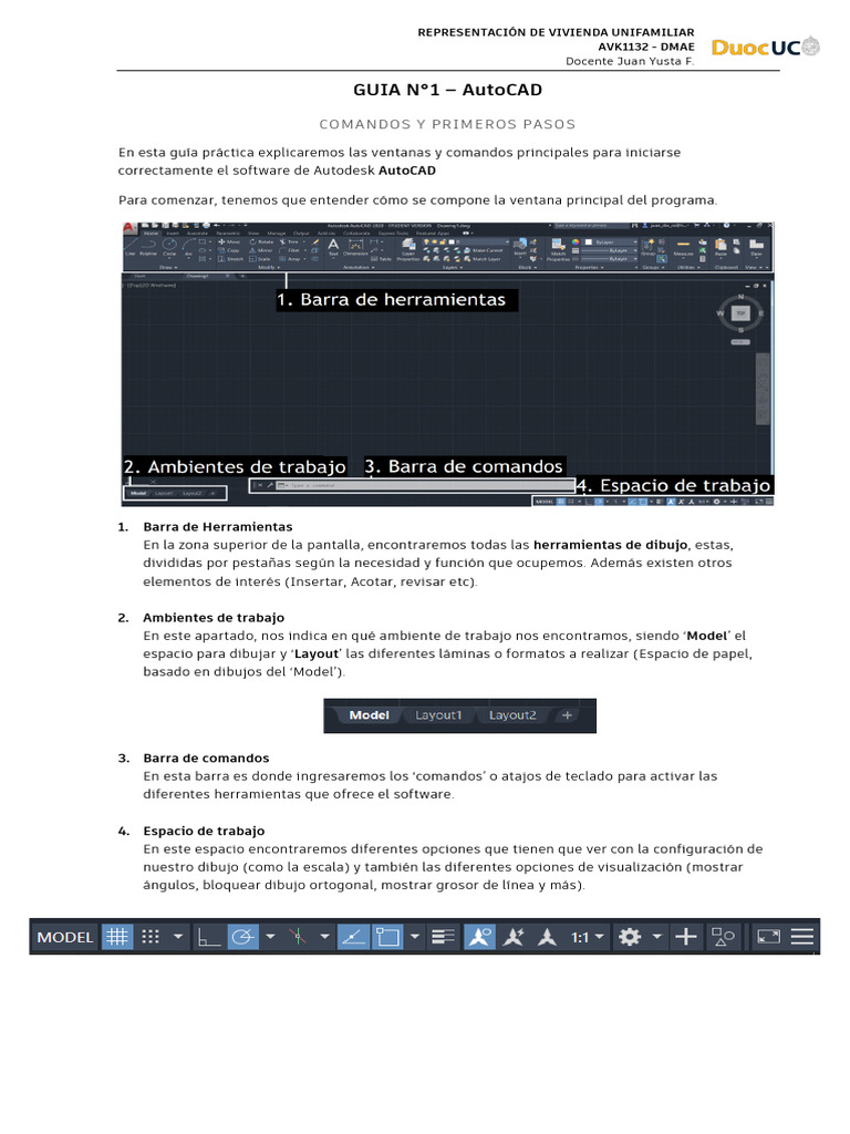 Guía AutoCAD: Comandos y Primeros Pasos | PDF | Cad automático