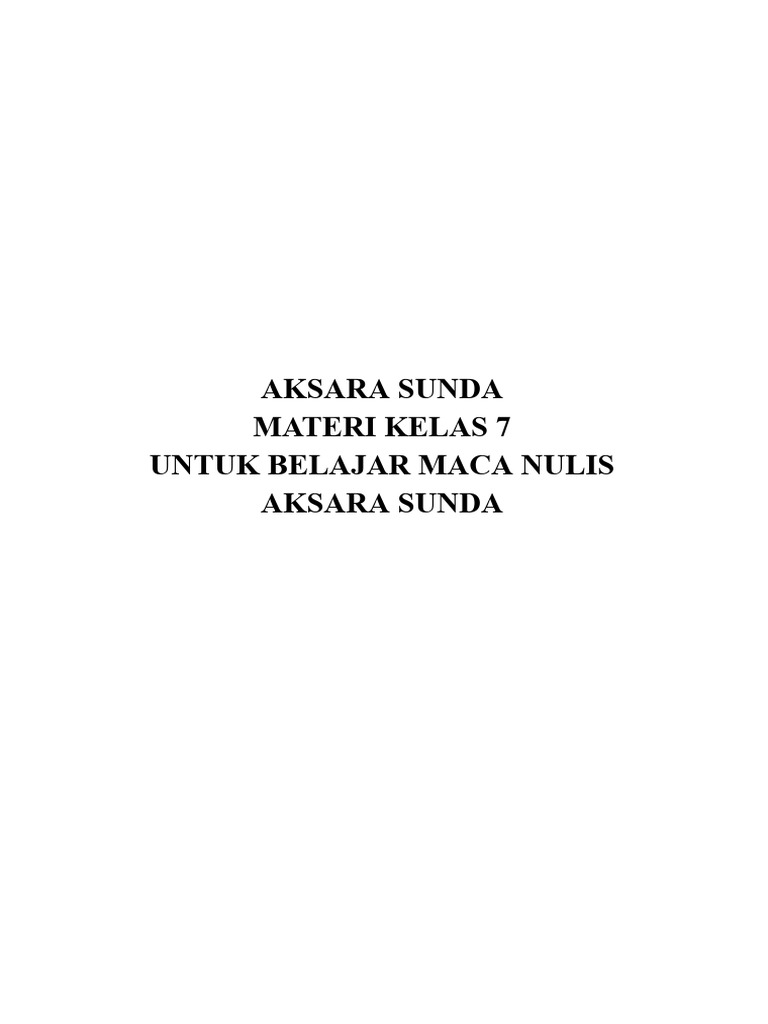 Buku Aksara Sunda Pdf