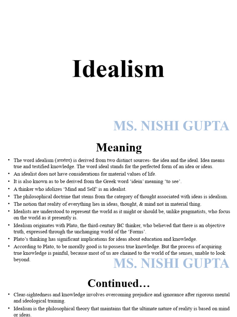 Idealism | PDF | Idealism | Idea