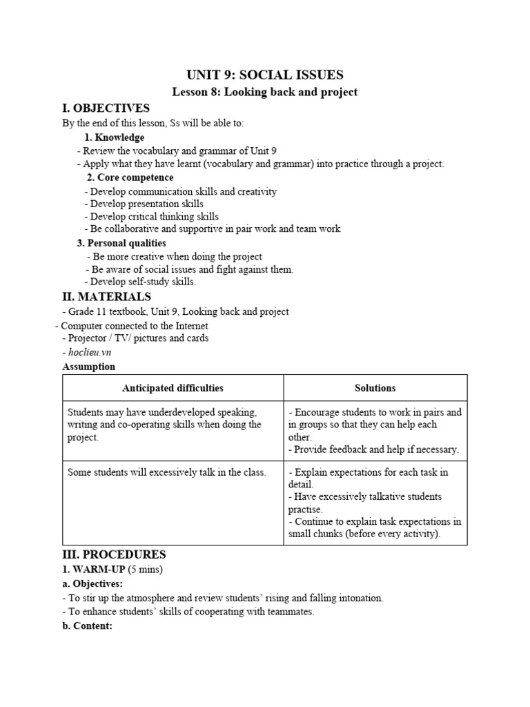 Unit 9 Review and Project Overview | PDF | Question | Crossword