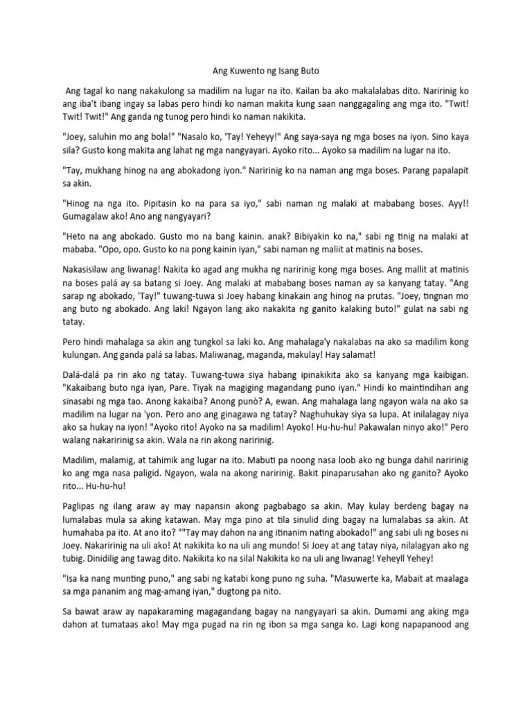 Ang Kuwento NG Isang Buto | PDF