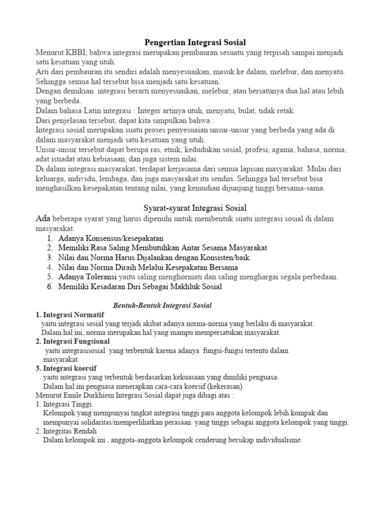 Integrasi Sosial 2022 | PDF