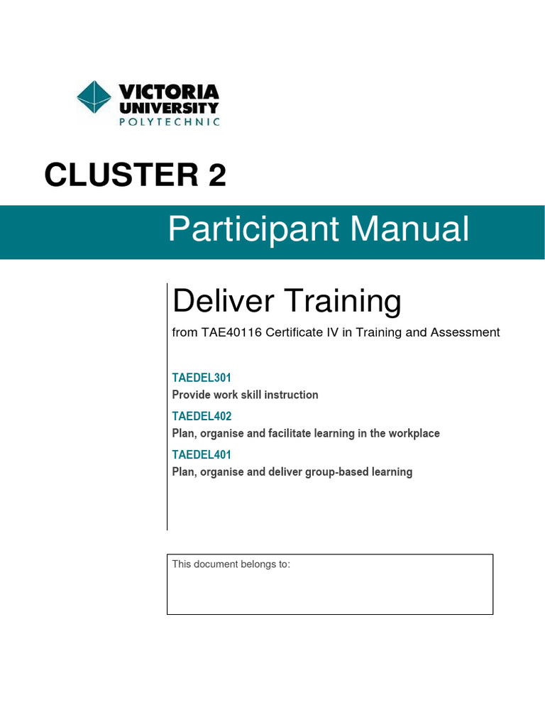 Secured CLUSTER 2 - Participant Manual - v2.1 - Jan2020 | PDF ...