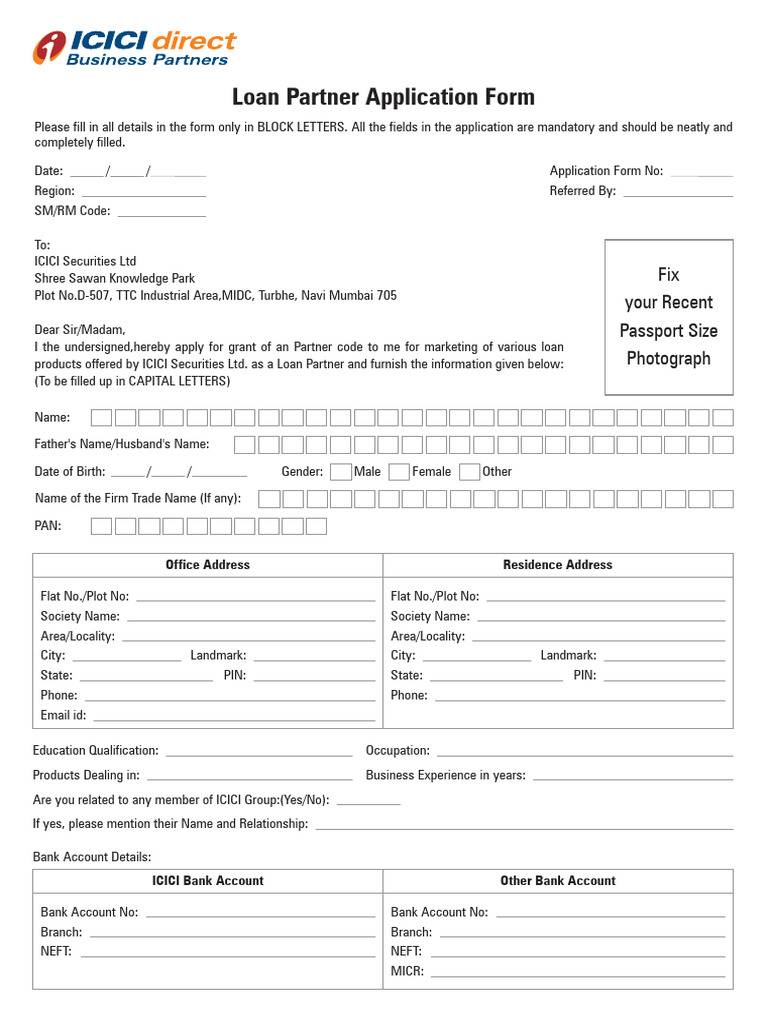 Loan Partner Application Form | PDF | Confidentiality | Indemnity