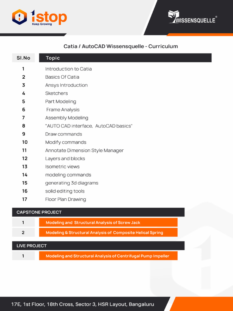 1stop Curriculum Catia-Autocad | PDF