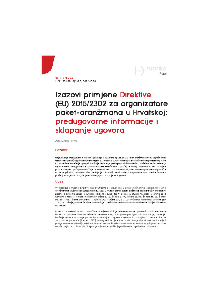 12 - Trezner - 2018 - Izazovi I Primjene Direktive | PDF