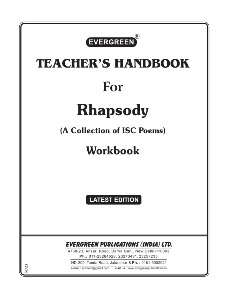 Rhapsody A Collection of Poems ISC | PDF