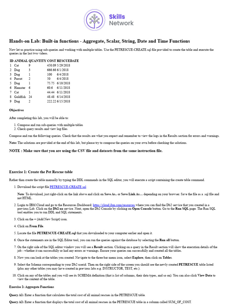 Build - in Functioon | PDF | Table (Database) | Sql
