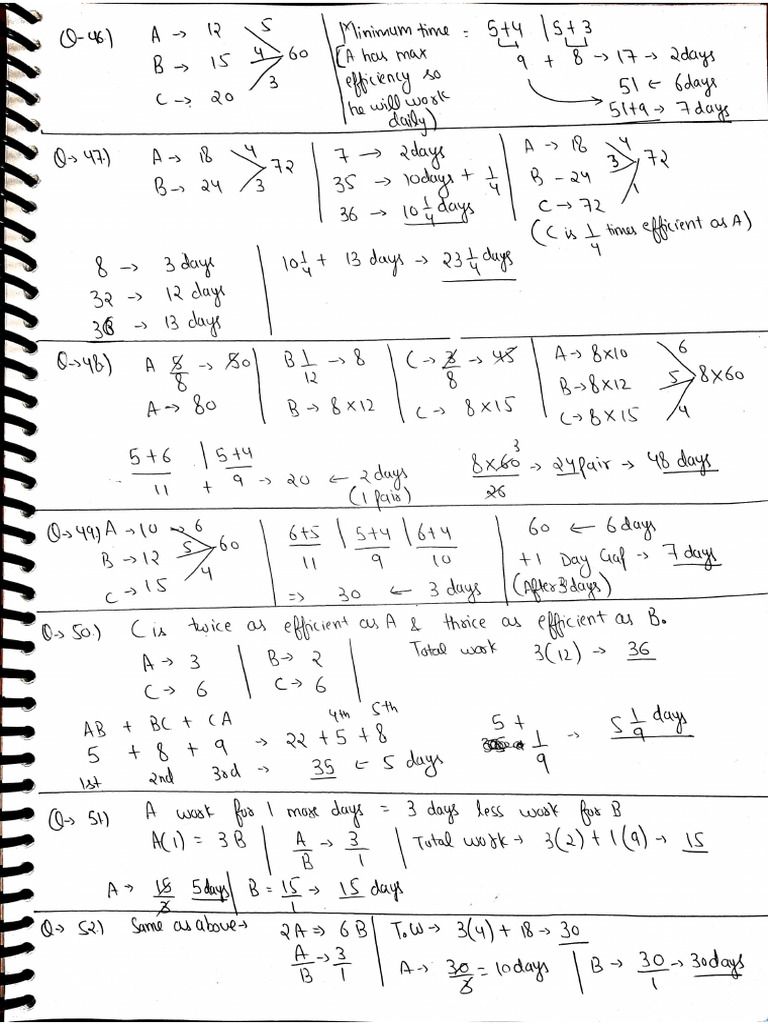 Time and Work Solutions - 02 | PDF