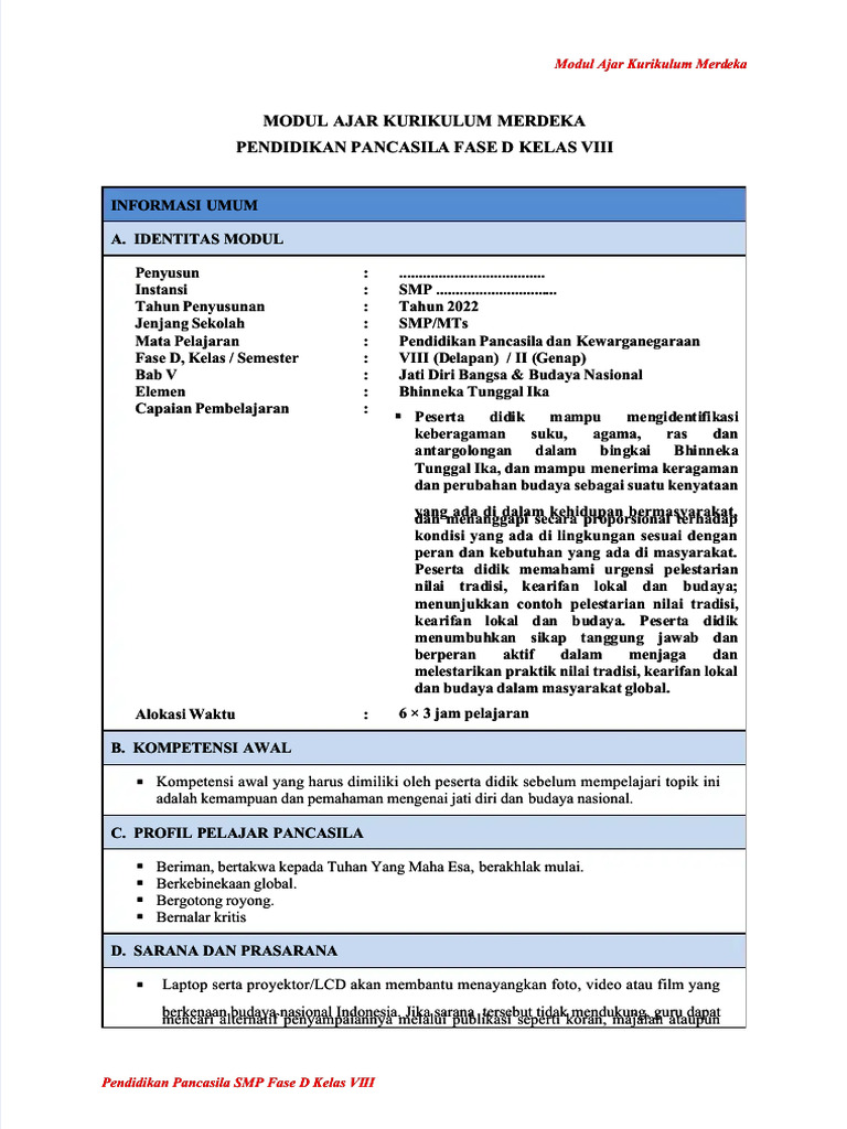 PDF Modul Ajar PPKN Bab 5 - Compress | PDF