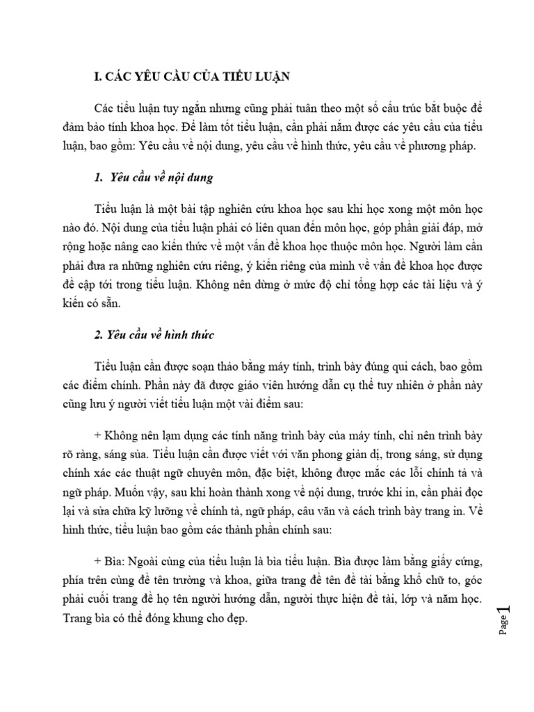 Cac Yeu Cau Tieu Luan | PDF