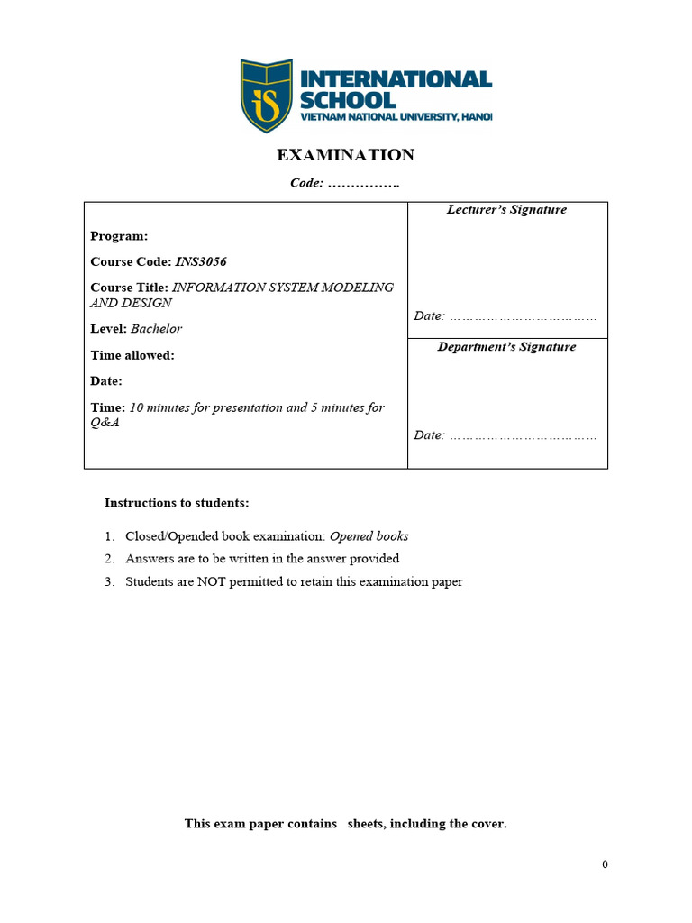 Bìa Đề Làm Bài Vào Giấy Thi - Form 2 | PDF | Cluster Analysis | Learning