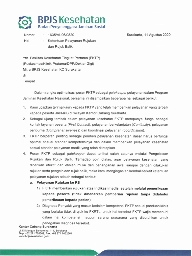 Ketentuan Pelayanan Rujukan Dan Rujuk Balik | PDF