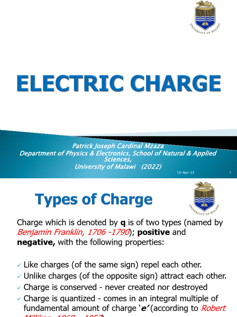 Lecture 1_Electric Charge | PDF | Electric Charge | Electric Field