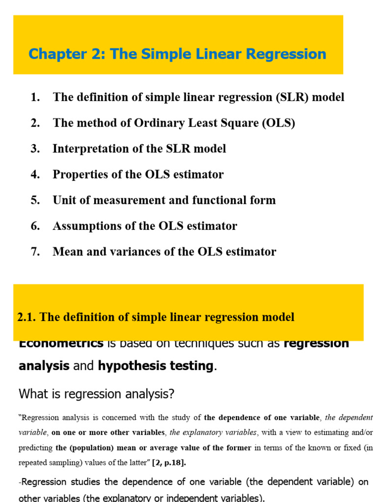 CH 02 Simple Regression TQT | PDF | Ordinary Least Squares | Regression ...